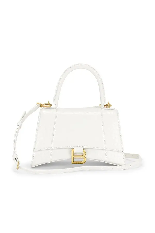 Balenciaga Small Hourglass Top Handle Bag - White