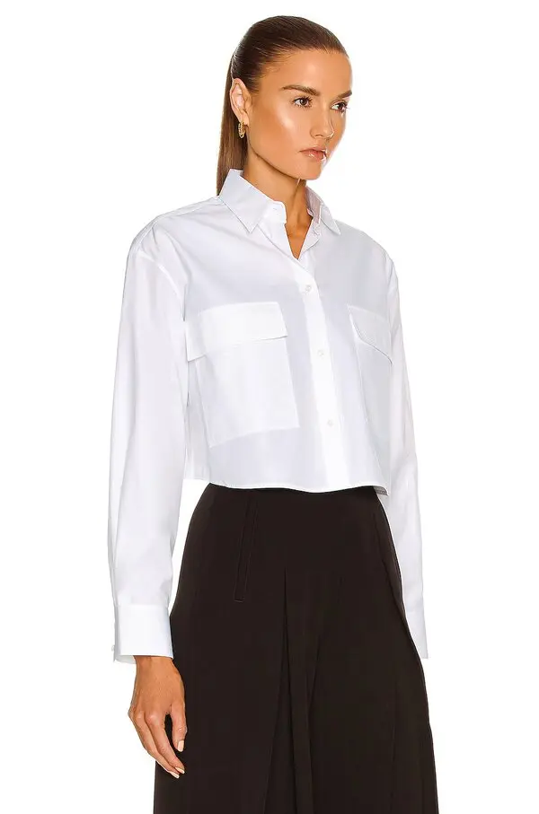 Alaïa Cotton Poplin Long Sleeve Top