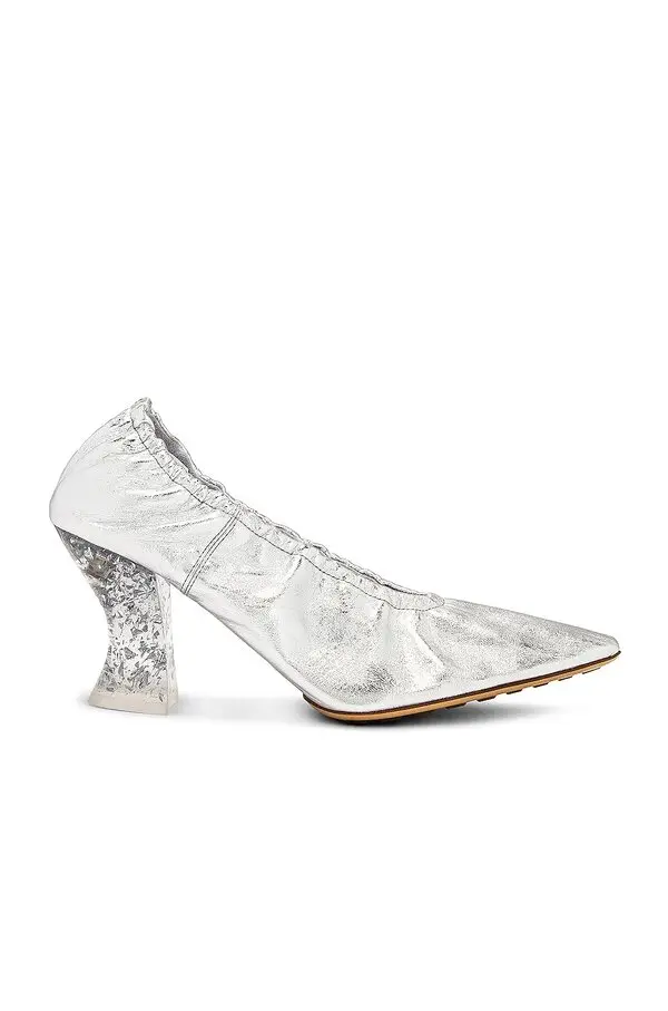 Bottega Veneta Almond Pumps - Silver
