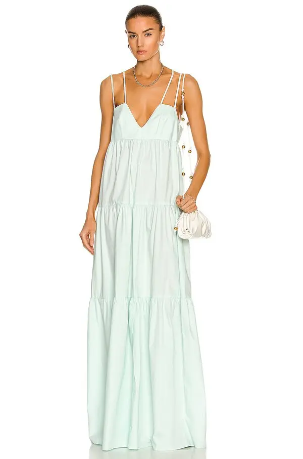 slim fit dress slacks Crossed Top Ruffled Layers Long Prom Dress with Slit Gold / US 12