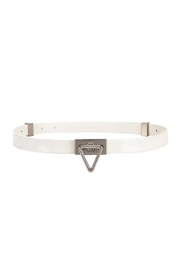 Bottega Veneta Triangle Lock Belt - White & Silver
