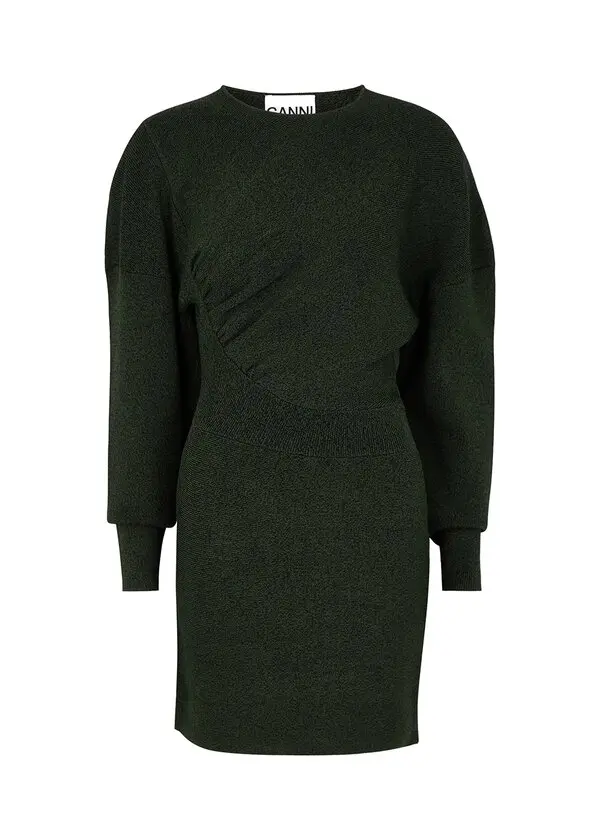 ganni green wool dress Ganni // Green Ripstop Maxi Dress – VSP Consignment