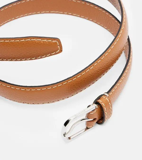 TOTEME Leather Belt - Beige