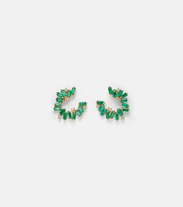 SUZANNE KALAN Izzy Sideway Spiral Earrings - Green