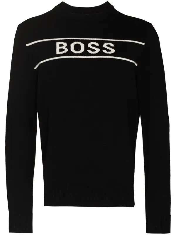BOSS Intarsia Knit-logo Jumper