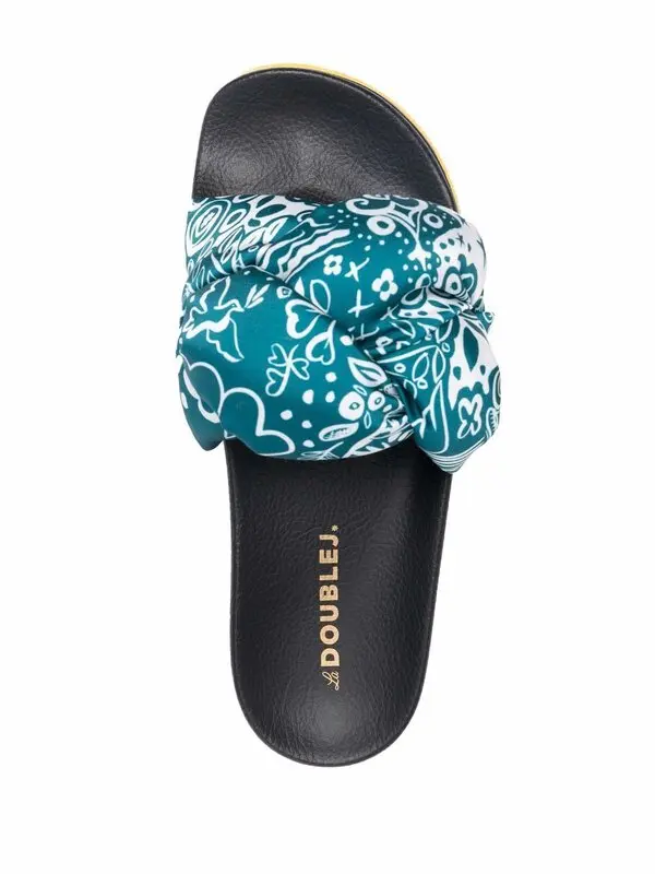 La DoubleJ Treccia Slide Sandals - Blue