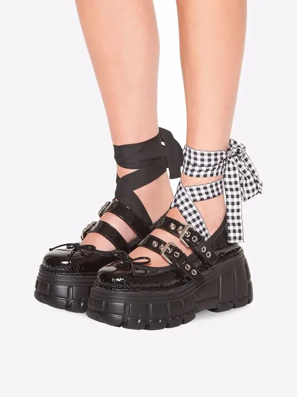 Miu Miu Chunky Platform-Sole Shoes - Black | Editorialist