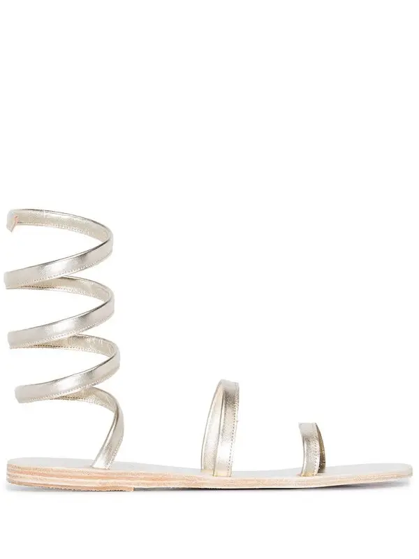 ANCIENT GREEK SANDALS Ofis Ankle-wrap Sandals - Gold