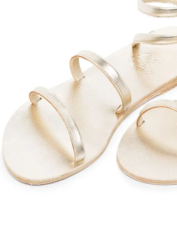 ANCIENT GREEK SANDALS Ofis Ankle-wrap Sandals - Gold