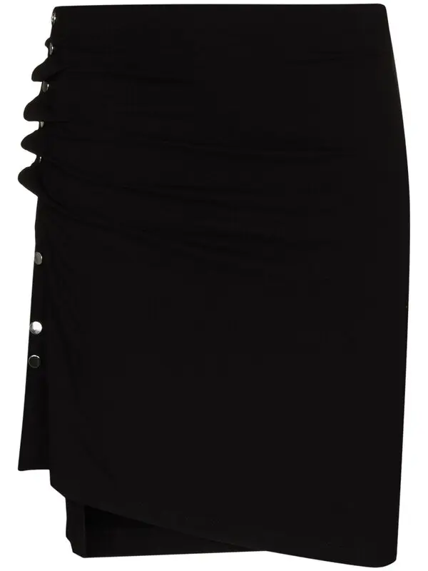 Rabanne Ruched Detail Mini Skirt - Black