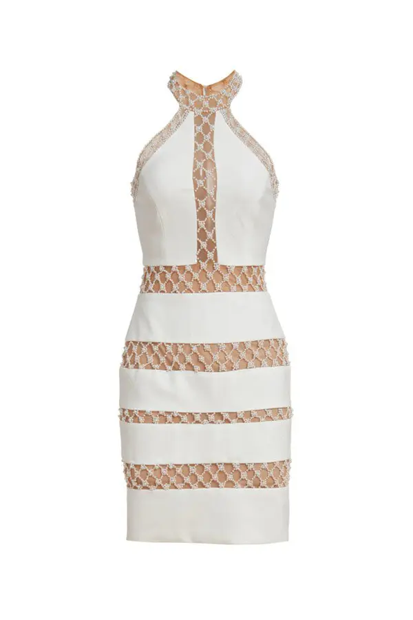 PatBO Pearl-beaded Mini Dress