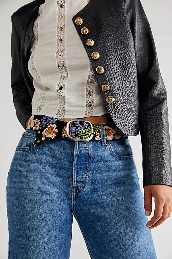 JENNY KRAUSS Dream In Color Embroidered Belt - Forest Wander