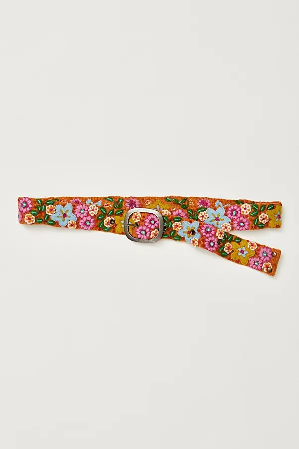 JENNY KRAUSS Dream In Color Embroidered Belt - In The Garden