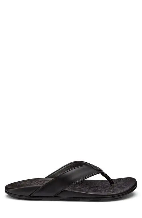 Olukai Mekila Flip Flop - Black/black