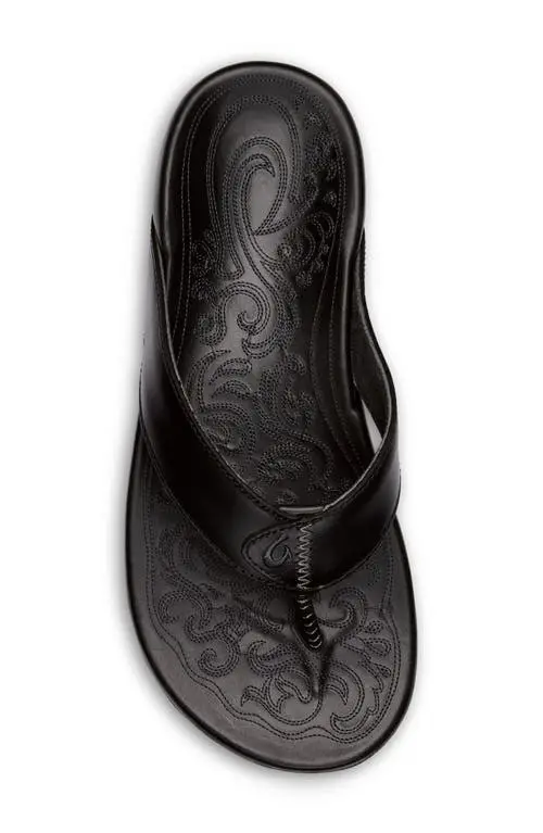 Olukai Mekila Flip Flop - Black/black