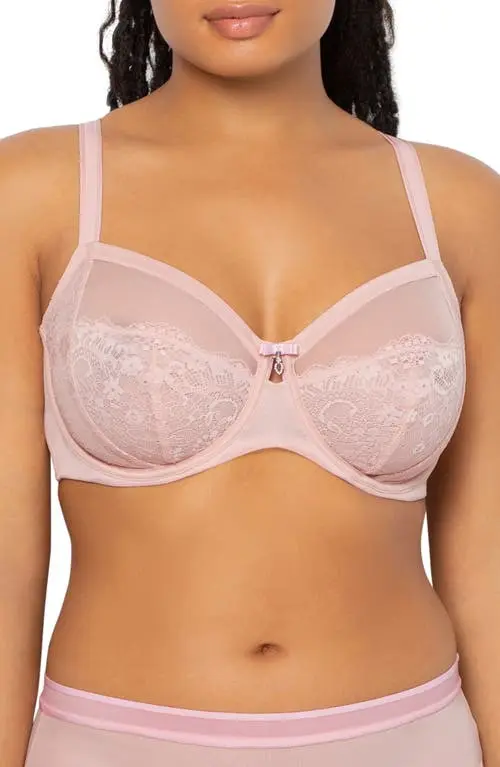 CURVY COUTURE Luxe Lace Underwire Bra - Blushing Rose
