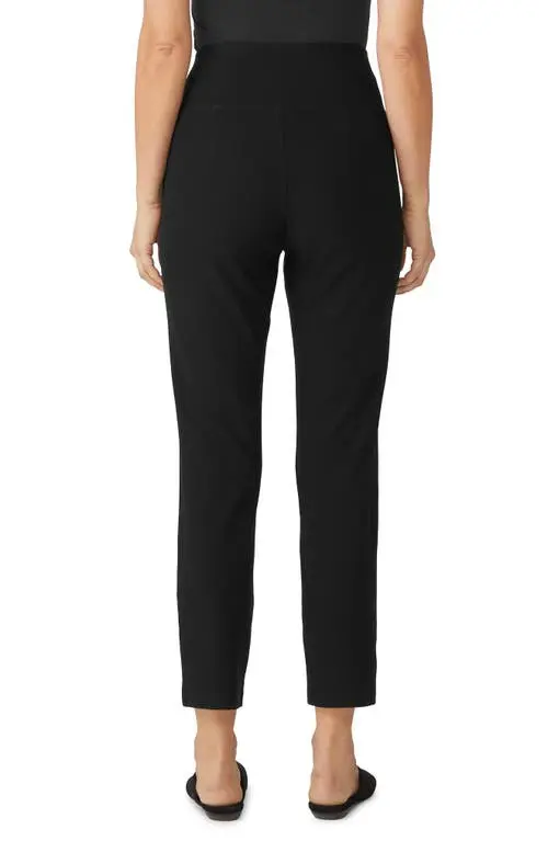 Eileen Fisher High Waist Slim Ankle Pant - Black