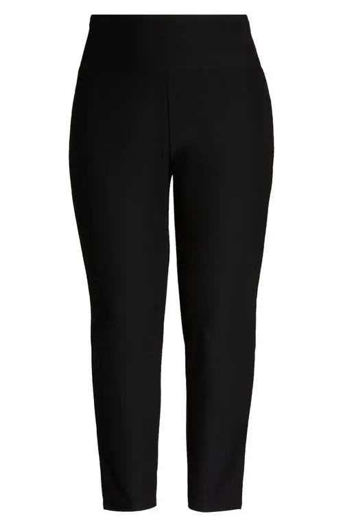 Eileen Fisher High Waist Slim Ankle Pant - Black