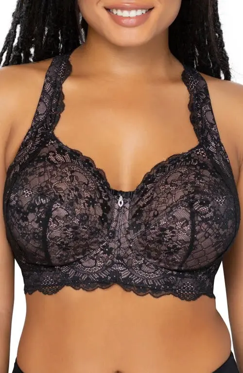 CURVY COUTURE Luxe Lace Wireless Bralette - Black Hue