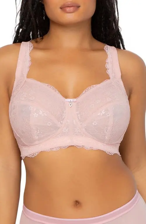 CURVY COUTURE Luxe Lace Wireless Bralette - Blushing Rose