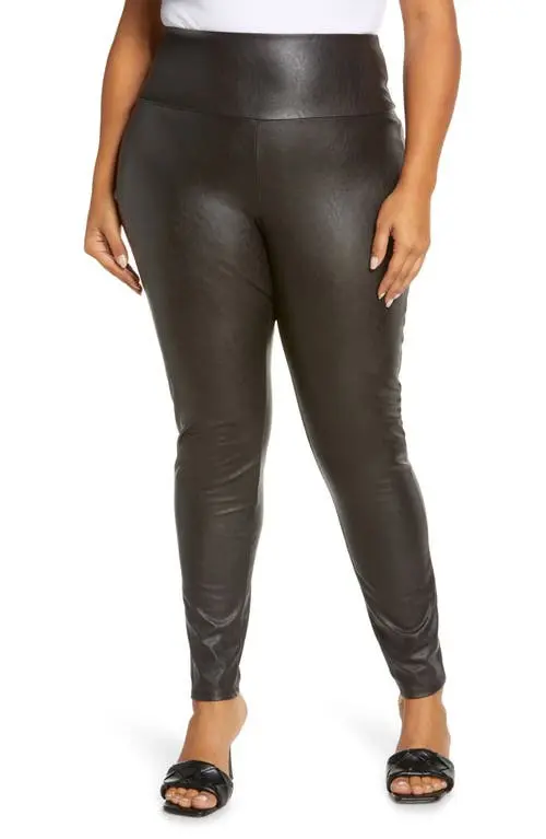 Naked Wardrobe Faux Leather High Waist Leggings