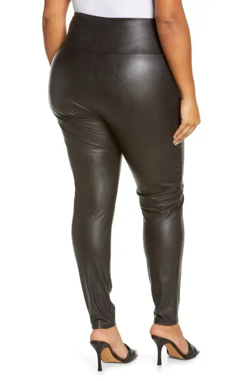 Naked Wardrobe Faux Leather High Waist Leggings