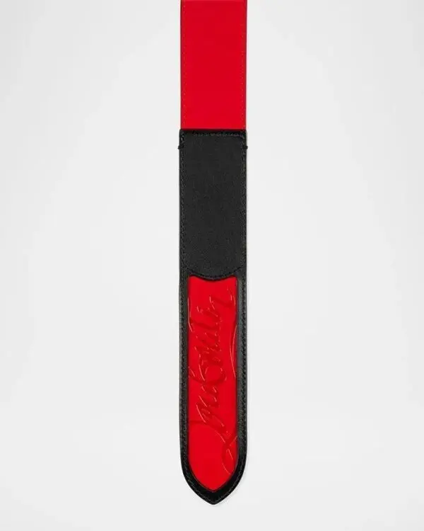 CHRISTIAN LOUBOUTIN Loubi Spiked Leather Belt - Black/loubi/black