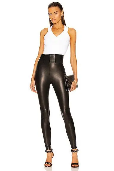 Alaïa High Waisted Second Skin Pant In Black
