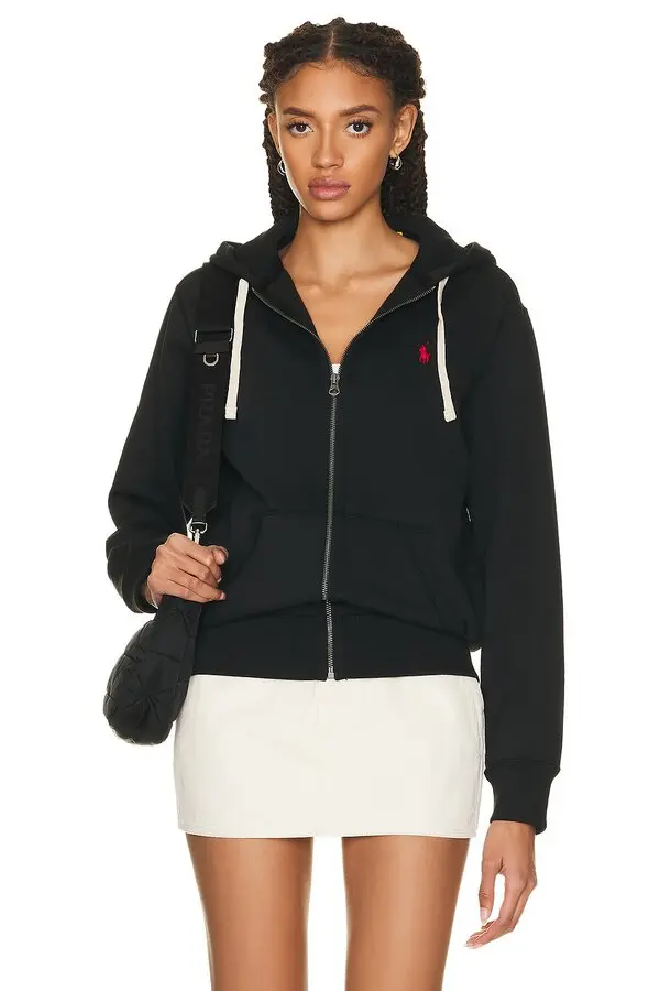 Ralph Lauren Fleece Full Zip Hoodie - Black