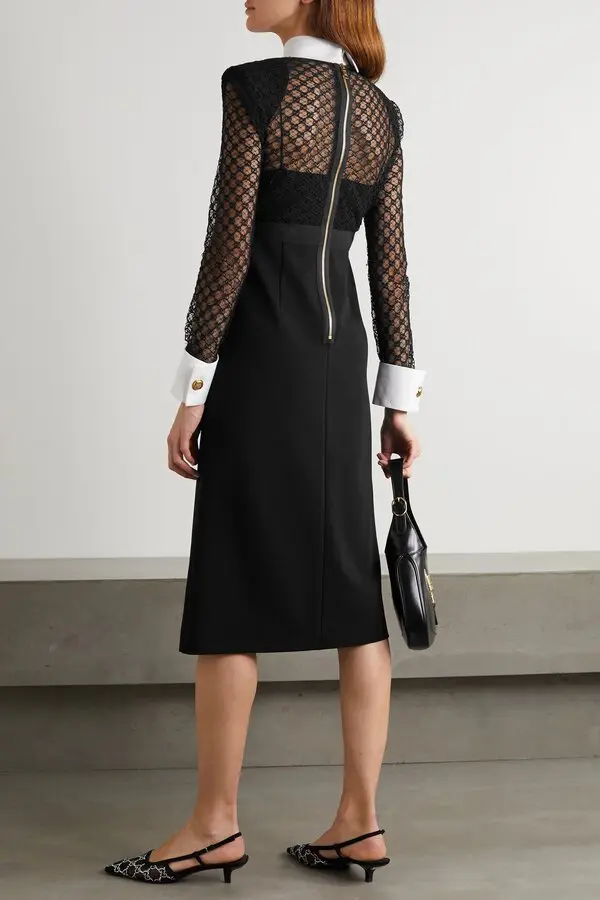 black gucci dress Gucci Silk Duchesse Mid-length Dress – Runway Catalog main image 0