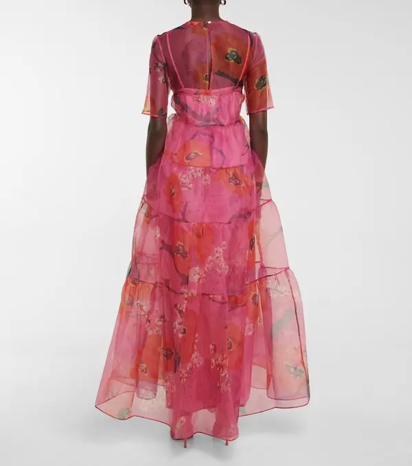 Staud Hyacinth Floral Organza Maxi Dress