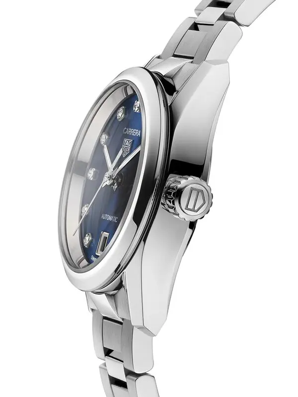 Tag Heuer Carrera Stainless Steel, Blue Dial & Diamond Automatic 29mm Bracelet Watch