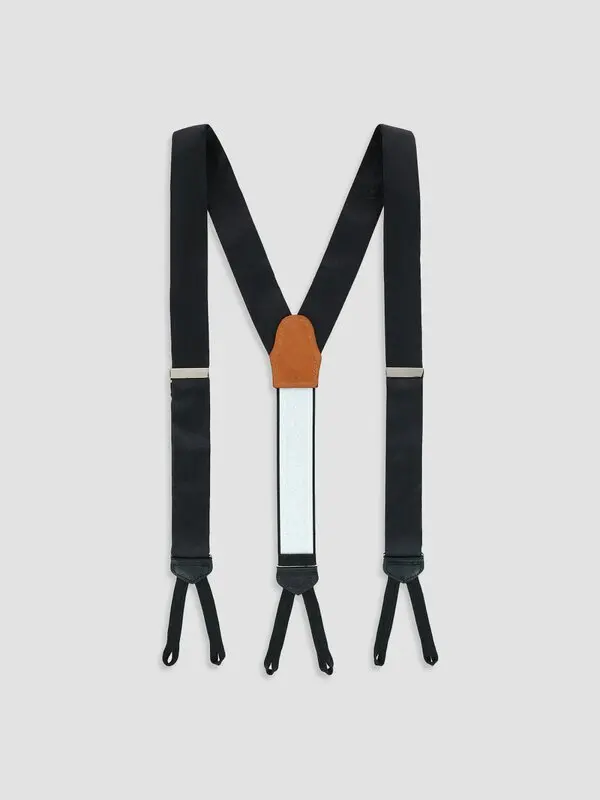 Trafalgar Monte Bello Interlocked Silk Suspenders - Black