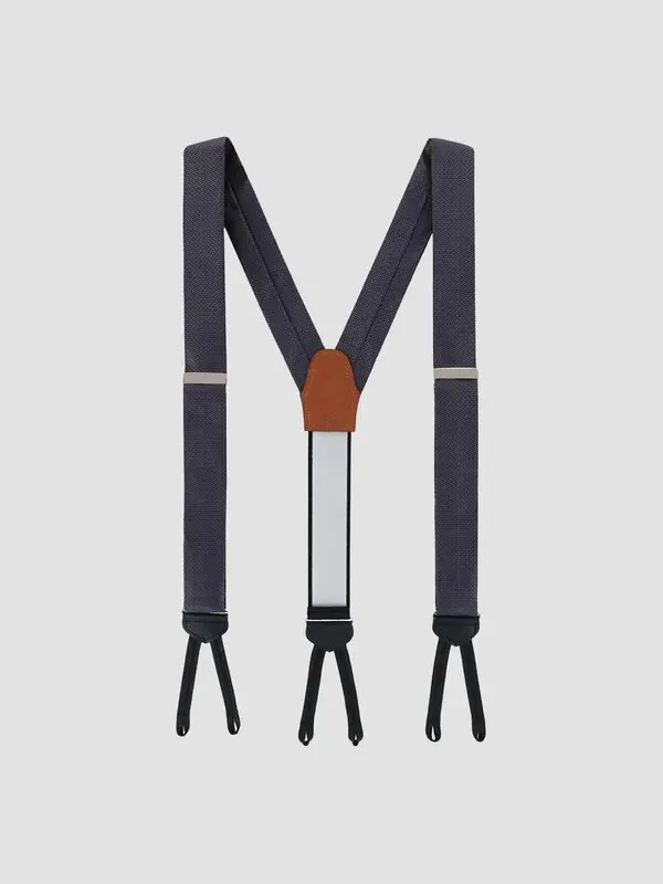 Trafalgar Monte Bello Interlocked Silk Suspenders - Grey