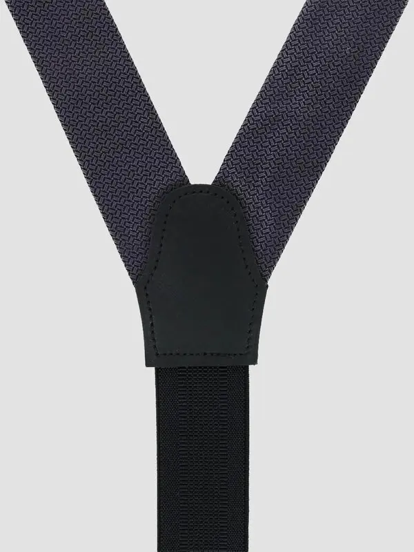 Trafalgar Monte Bello Interlocked Silk Suspenders - Grey