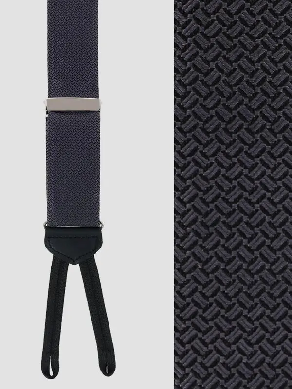 Trafalgar Monte Bello Interlocked Silk Suspenders - Grey
