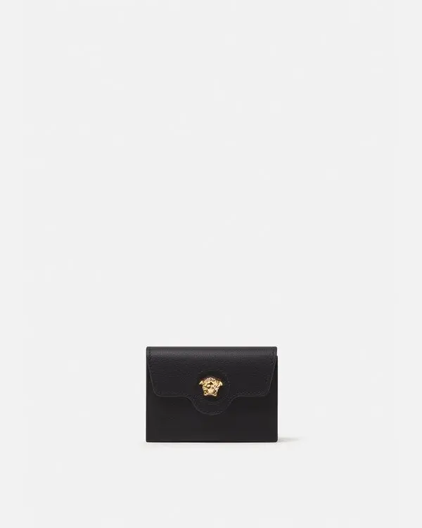 Versace La Medusa Leather Card Holder - Black