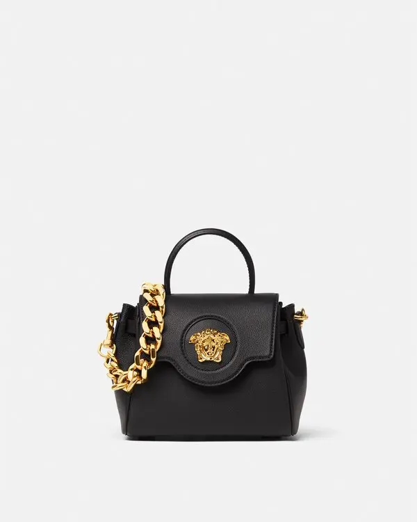 Versace La Medusa Small Leather Top-handle Bag - Black