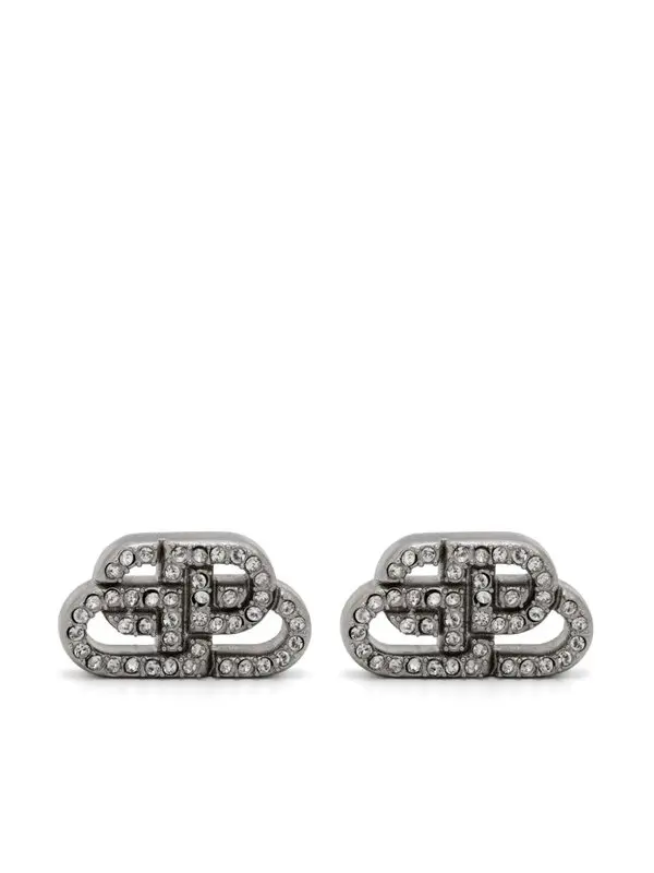 Balenciaga Bb Xs Stud Earrings - Silver | Editorialist