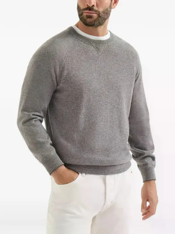 Brunello Cucinelli Crew-neck Cashmere Sweater - Grey