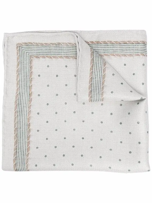 Brunello Cucinelli Spotted Silk Handkerchief - Neutrals