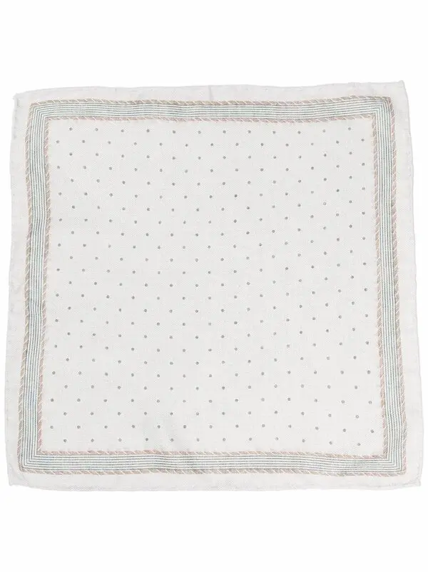 Brunello Cucinelli Spotted Silk Handkerchief - Neutrals