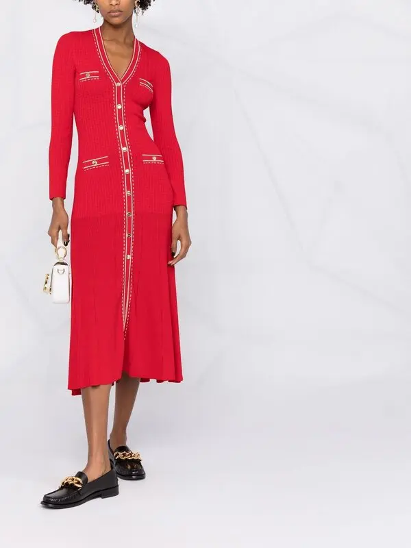Sandro Esmeralda Knitted Dress In Red - 50% Off | Editorialist
