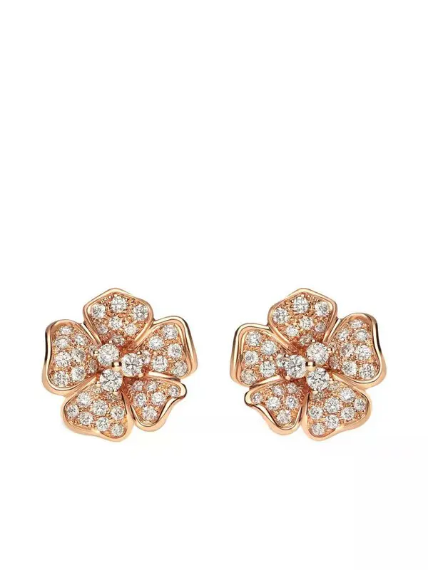 LEO PIZZO 18k Rose Gold Diamond Flora Earrings - Pink