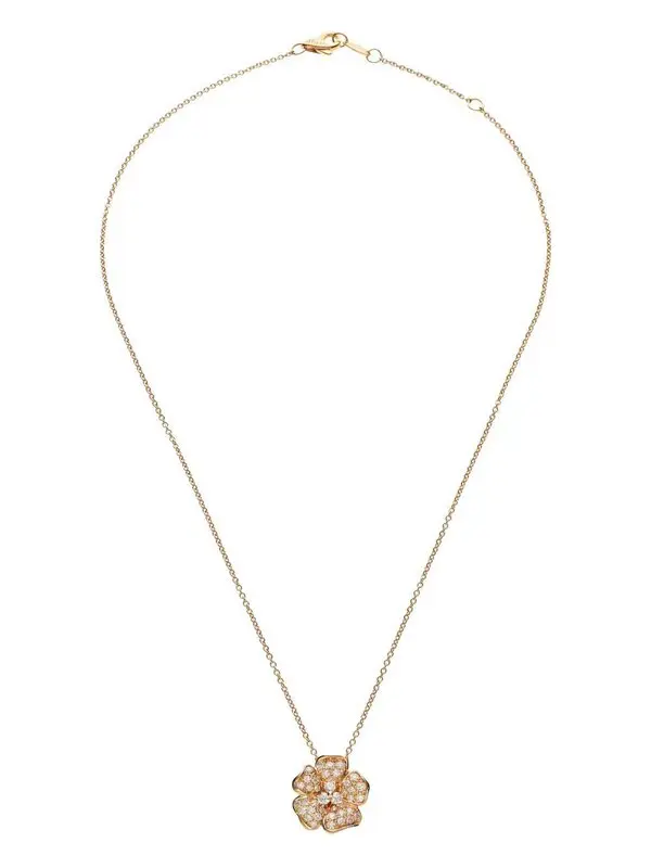 LEO PIZZO 18k Rose Gold Diamond Flora Necklace - Pink