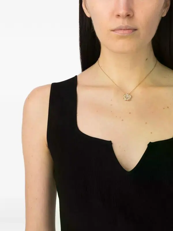 LEO PIZZO 18k Rose Gold Diamond Flora Necklace - Pink