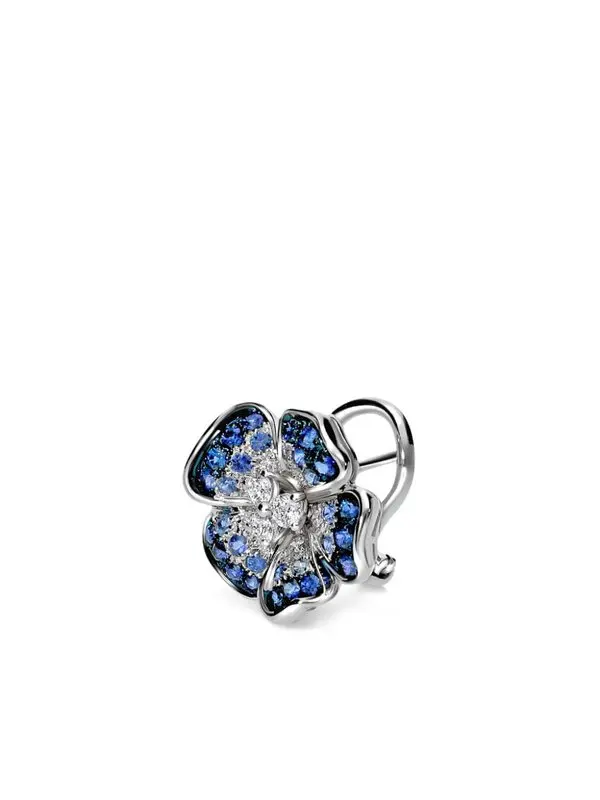 LEO PIZZO 18kt White Gold Diamond And Sapphire Earrings