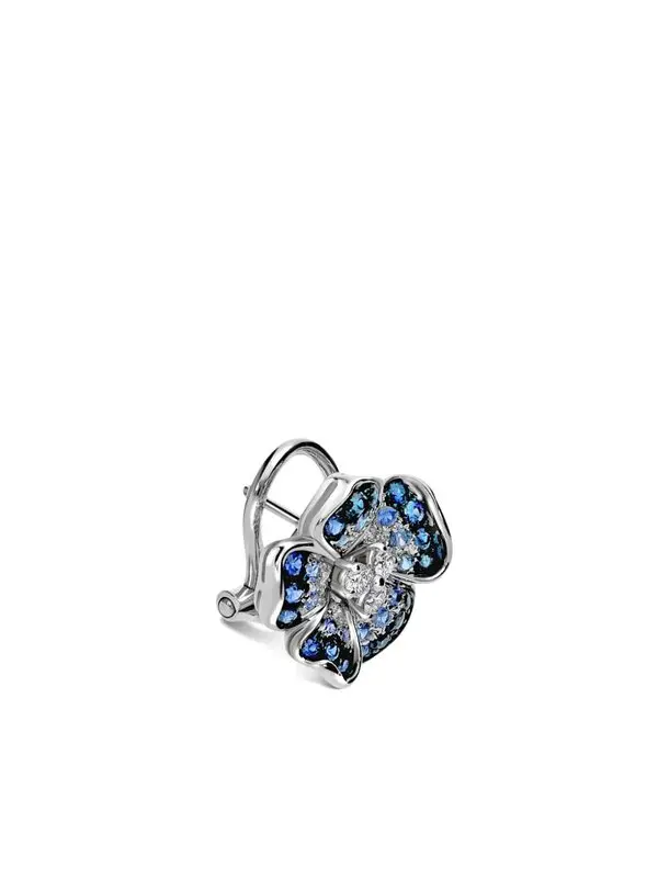LEO PIZZO 18kt White Gold Diamond And Sapphire Earrings