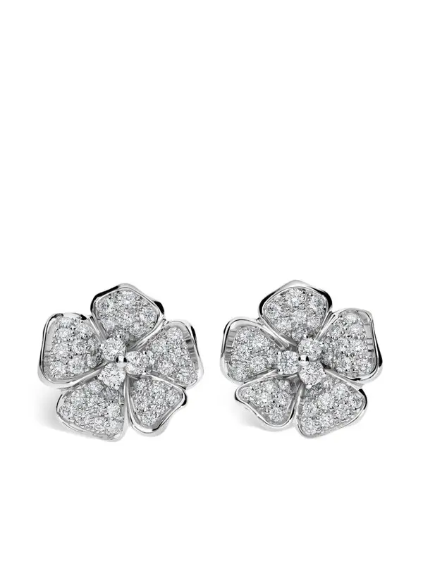 LEO PIZZO 18kt White Gold Flora Diamond Earrings - Silver