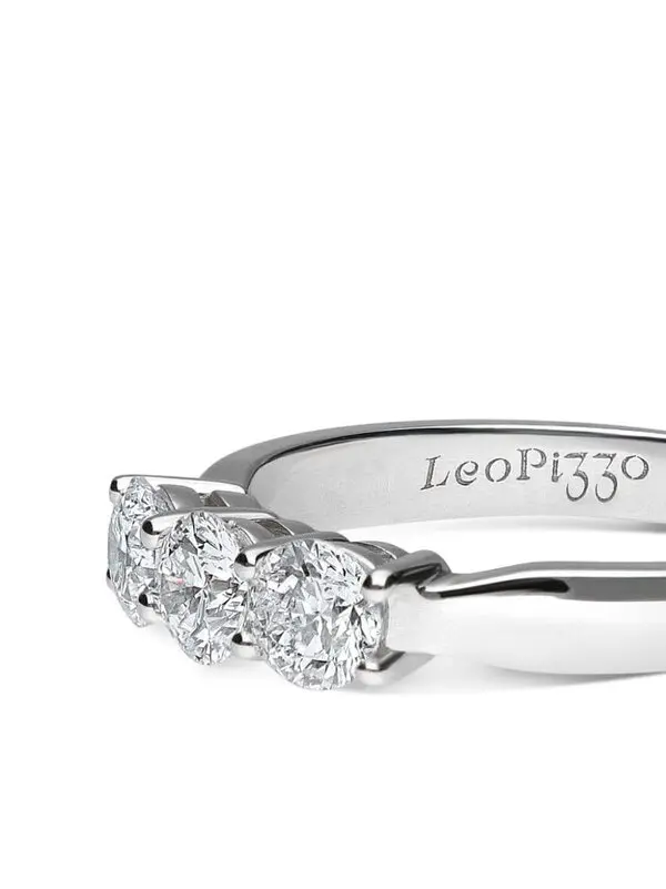 LEO PIZZO 18kt White Gold Trilogy Diamond Ring
